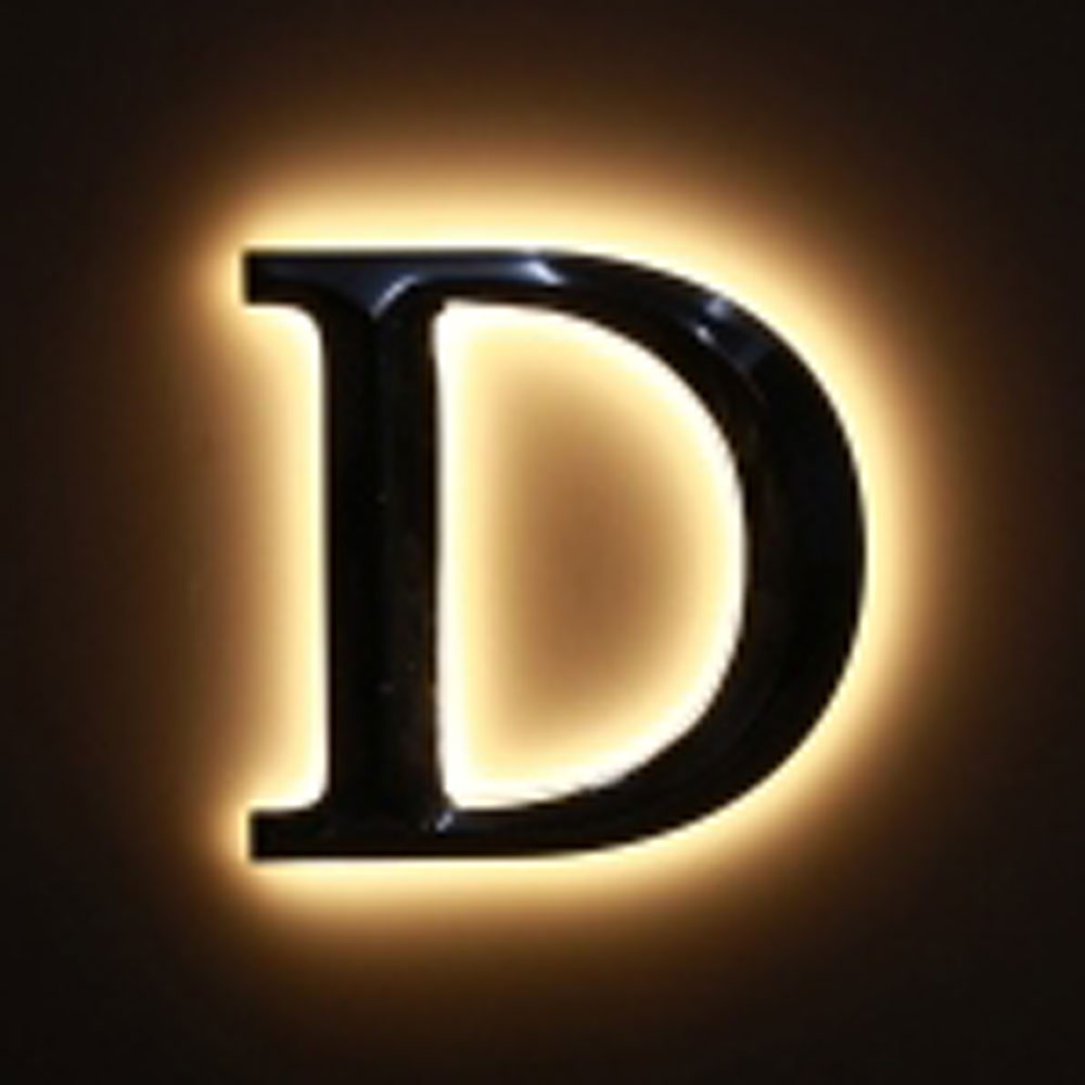 3D Engraving Sharp Angled Electroplate Side Lit Backlit Letters ...